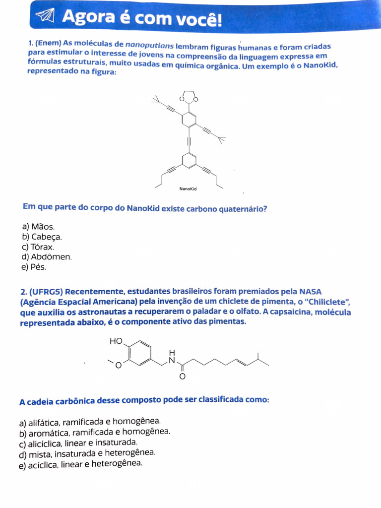 Atividade Avaliativa de Química - AV 2 | PDF | Éster | Química Orgânica