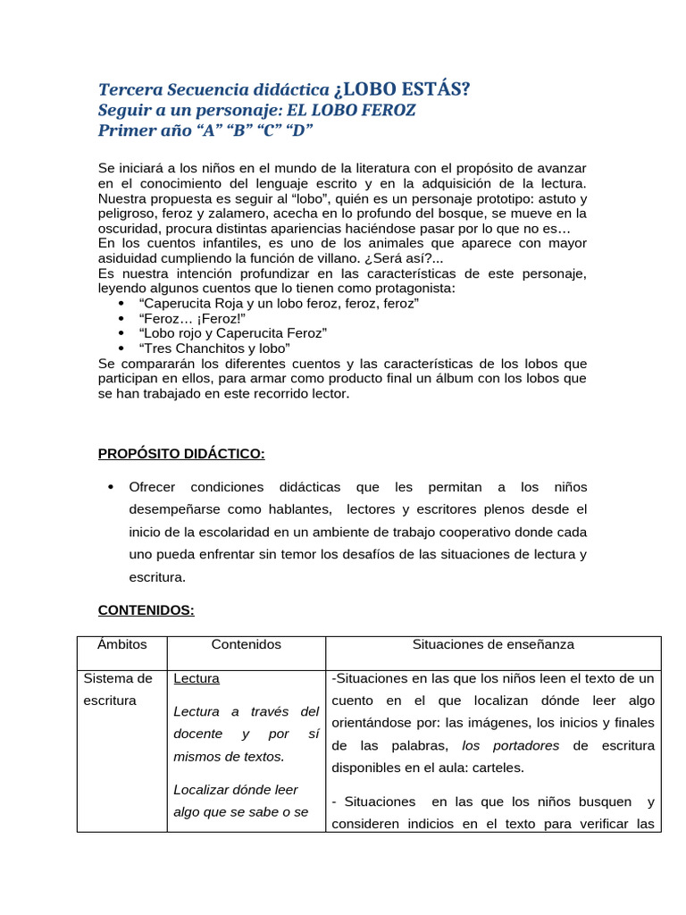 Secuencia 3 PL Cuentos Con Lobos | PDF | Caperucita Roja | Escritura