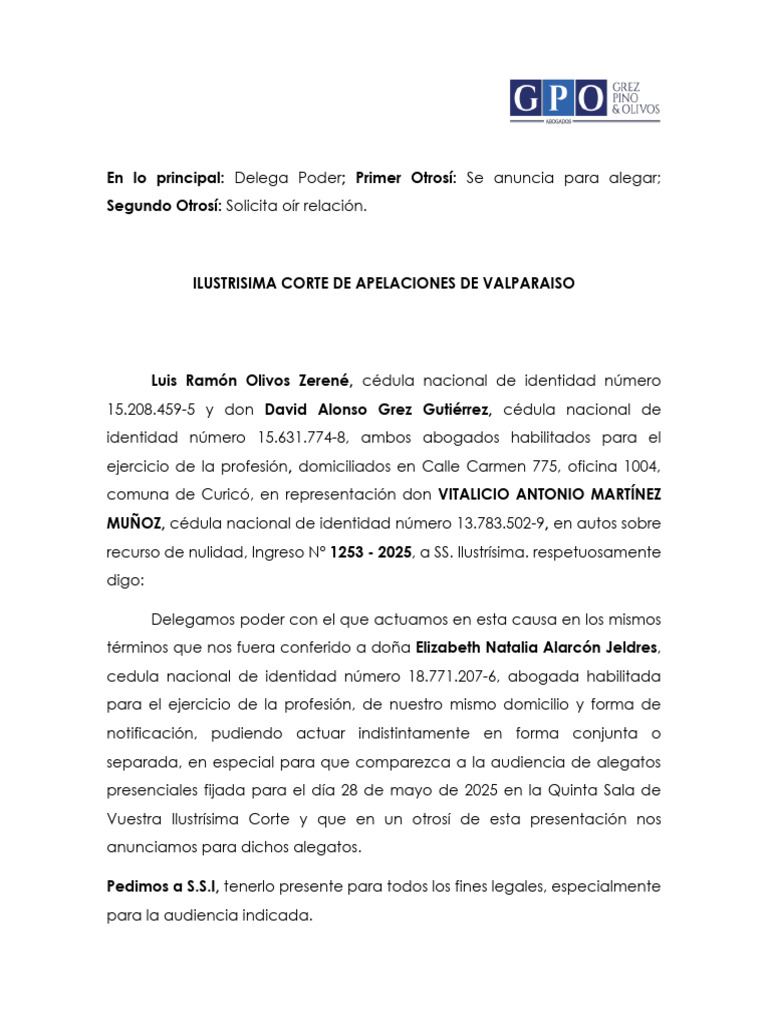 Delega Poder Ica Valparaiso 1253 - 2025 Anuncia | PDF