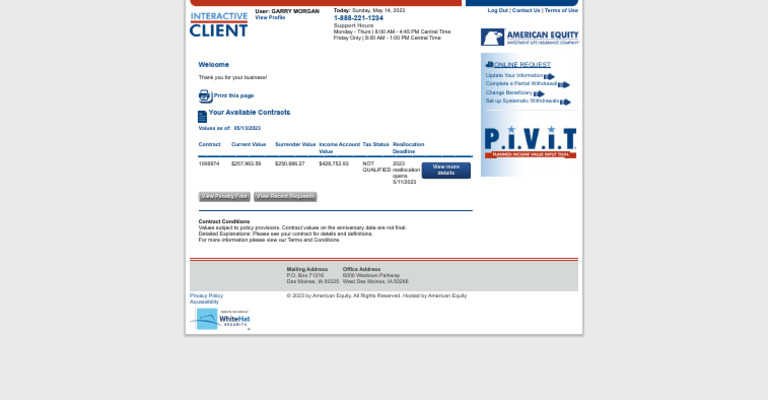 American Equity Interactive Client - Dashboard | PDF