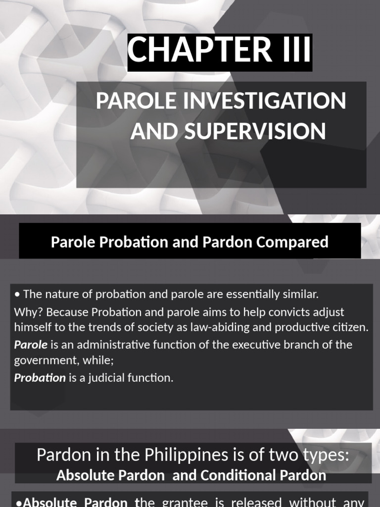 Parole Supervison and Investigation | PDF | Parole | Pardon