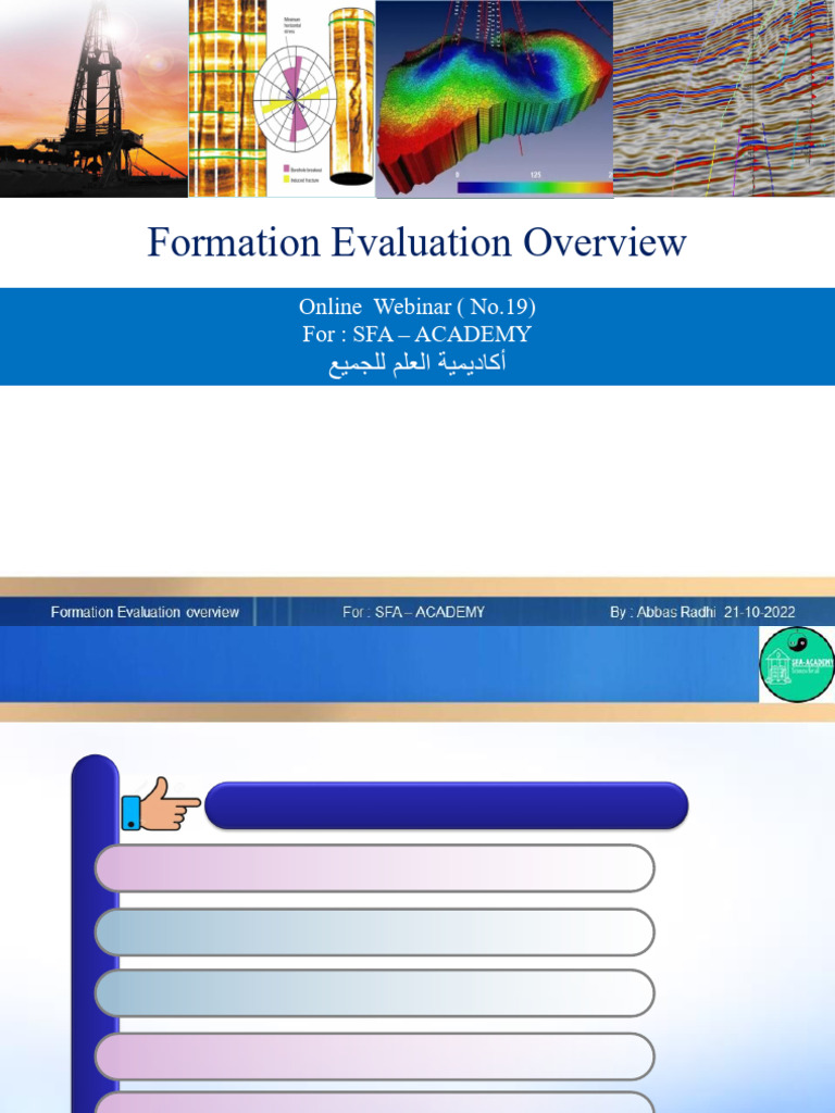 Formation Evaluation - Log Abbas Radhi | PDF | Oil Well | Petroleum ...