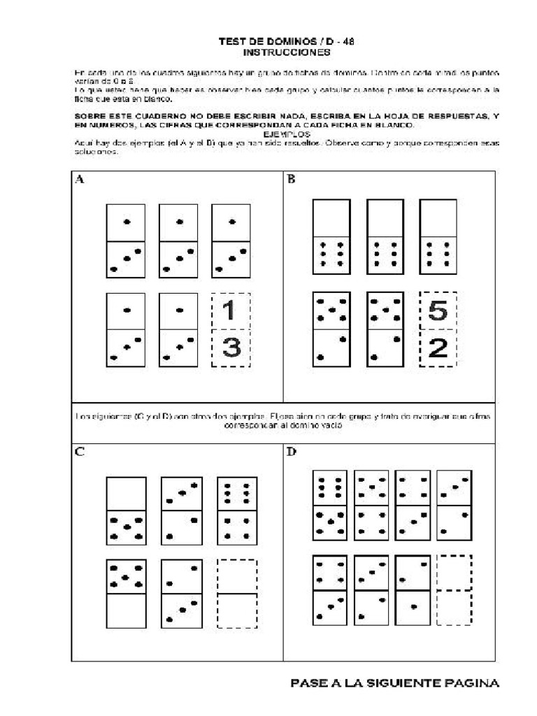 Test de Dominós D-48 | PDF
