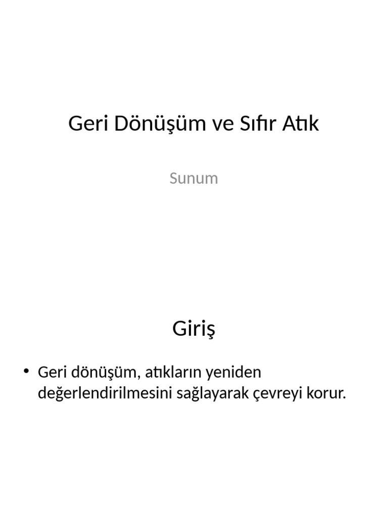 Sunum 4 Geri Dönüşüm Ve Sıfır Atık | PDF