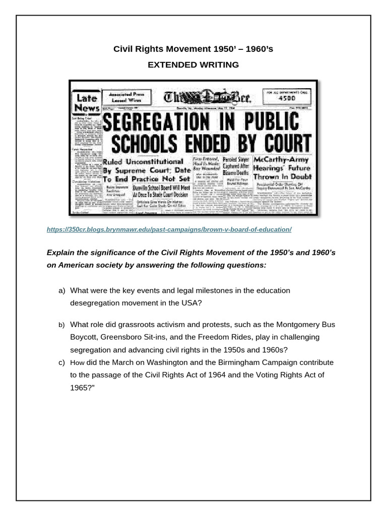 Education & Segregation QP | PDF