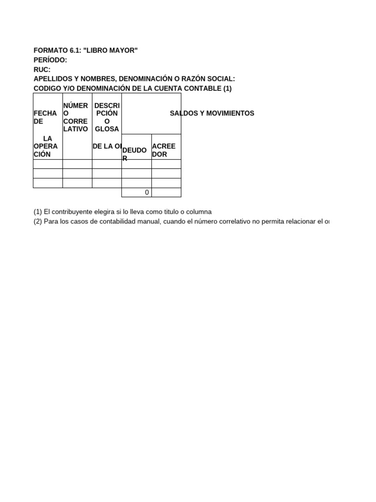 Libro Mayor 28 Formatos | PDF | Contabilidad | Gestión de registros