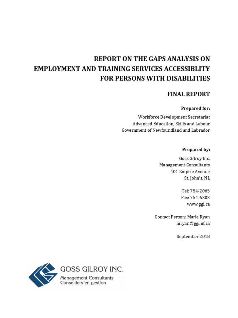 Gap Analysis Report | PDF | Disability | Labour Economics