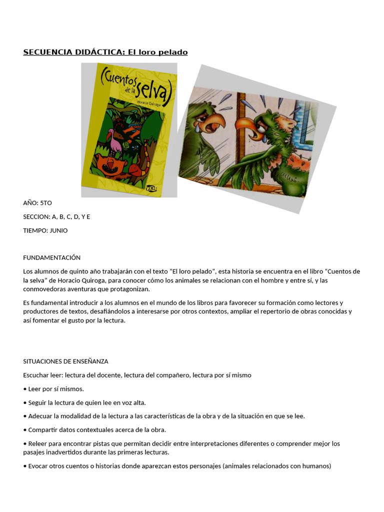 Secuencia El Loro Pelado | PDF | Comunicación humana | Lingüística