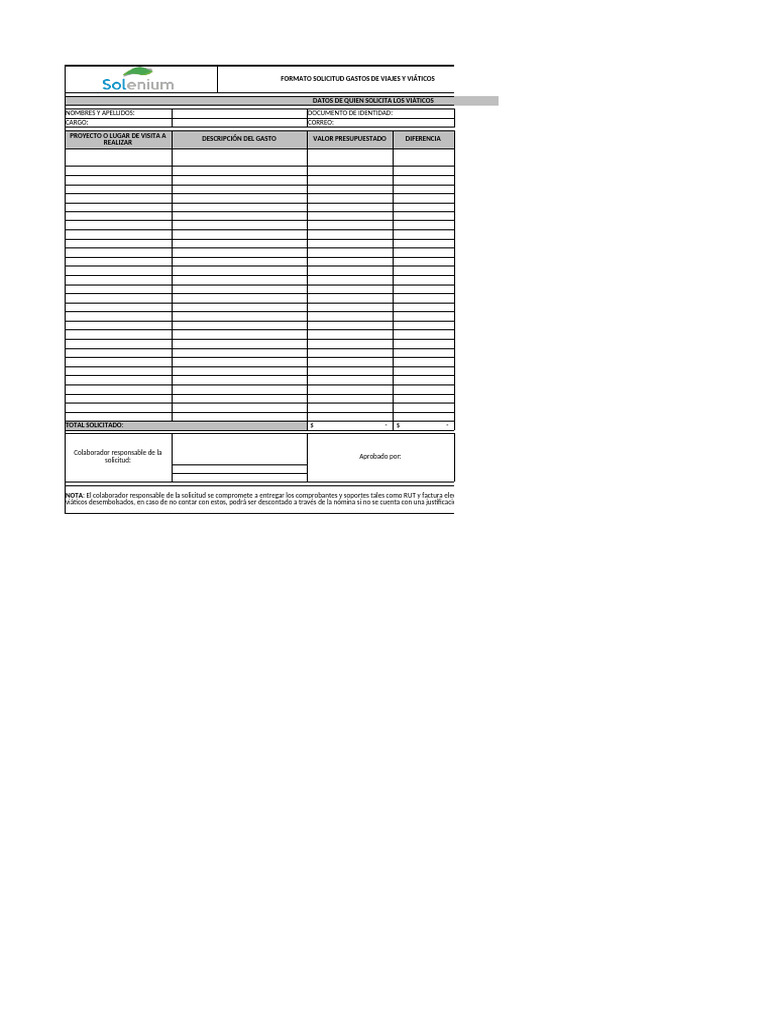 Formato Viaticos | PDF