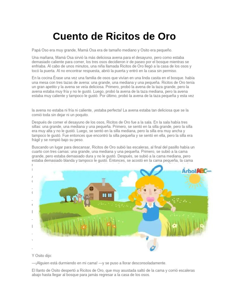 Cuentos Clásicos: Ricitos de Oro y Más | PDF | Blanco como la nieve ...