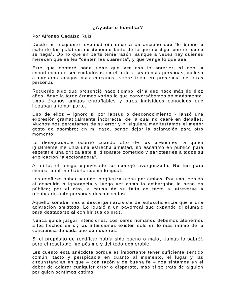 002 - Ayudar o Humillar | PDF