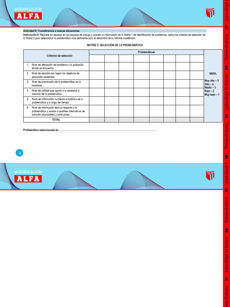 Matriz 2 Selección de La Problemática | PDF