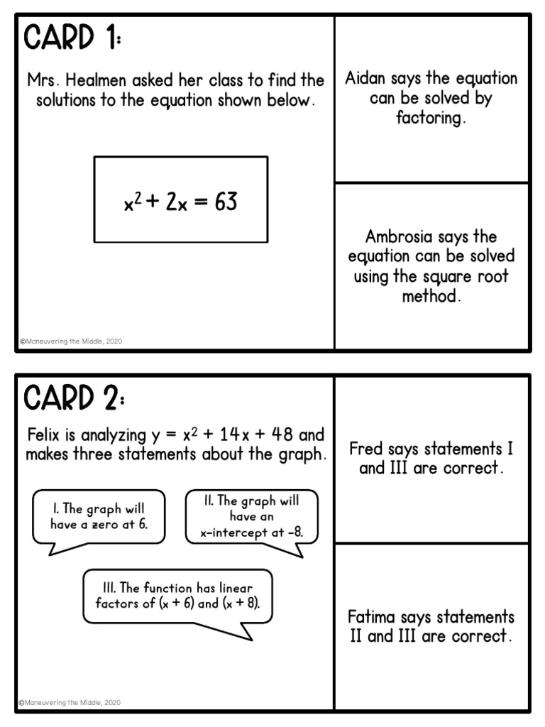 Solving-Quadratic-Equations-He-Said-She-Said - Module | PDF | Quadratic ...