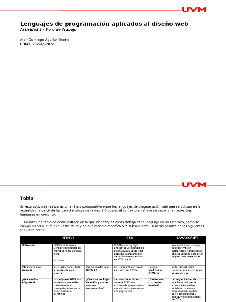 A1 Adao | PDF | HTML | Lenguaje de programación