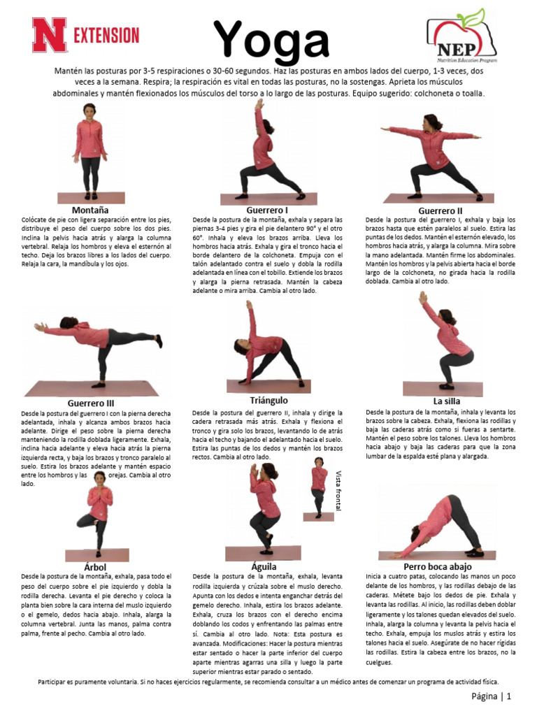 Yoga Handout SPANISH | PDF | Rodilla | Pie