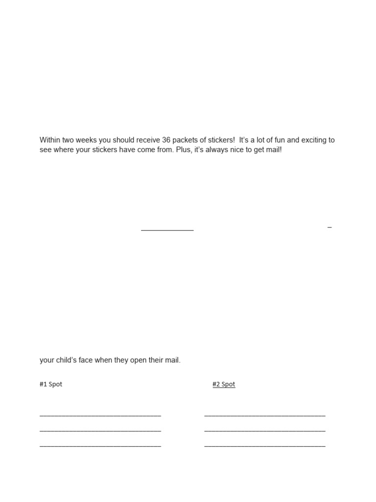 Sticker Club Letter | PDF