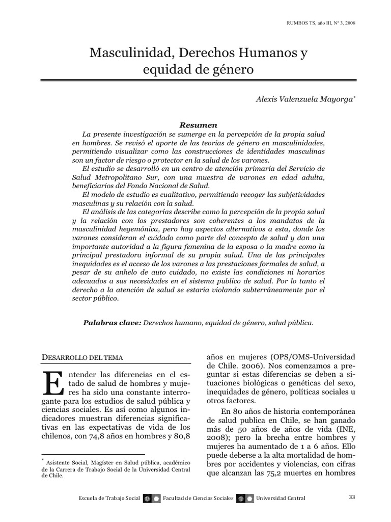 Masculinidad y Derechos Humanos | PDF | Masculinidad | Hombre