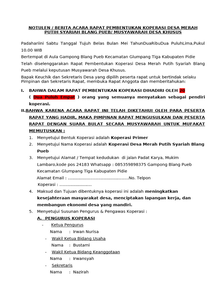 Berkas KDM Kayee Jatoe | PDF
