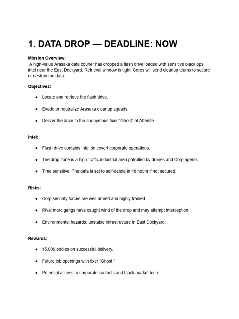 Retrieve Arasaka Data Flash Drive Now | PDF