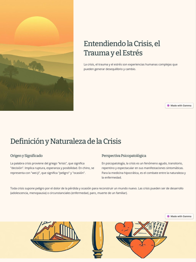 Crisis El Trauma y El Estres | PDF | Enfermedades y trastornos | Ciencias del comportamiento