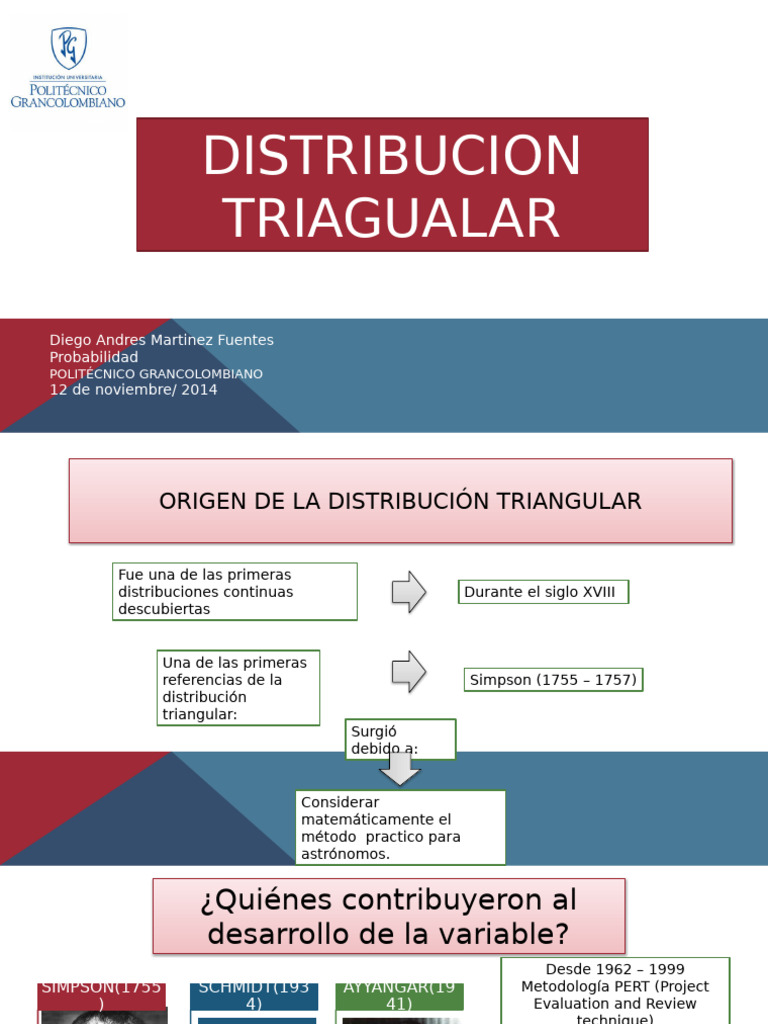 Distribucion Triagular | PDF | Valor esperado | Desviación Estándar