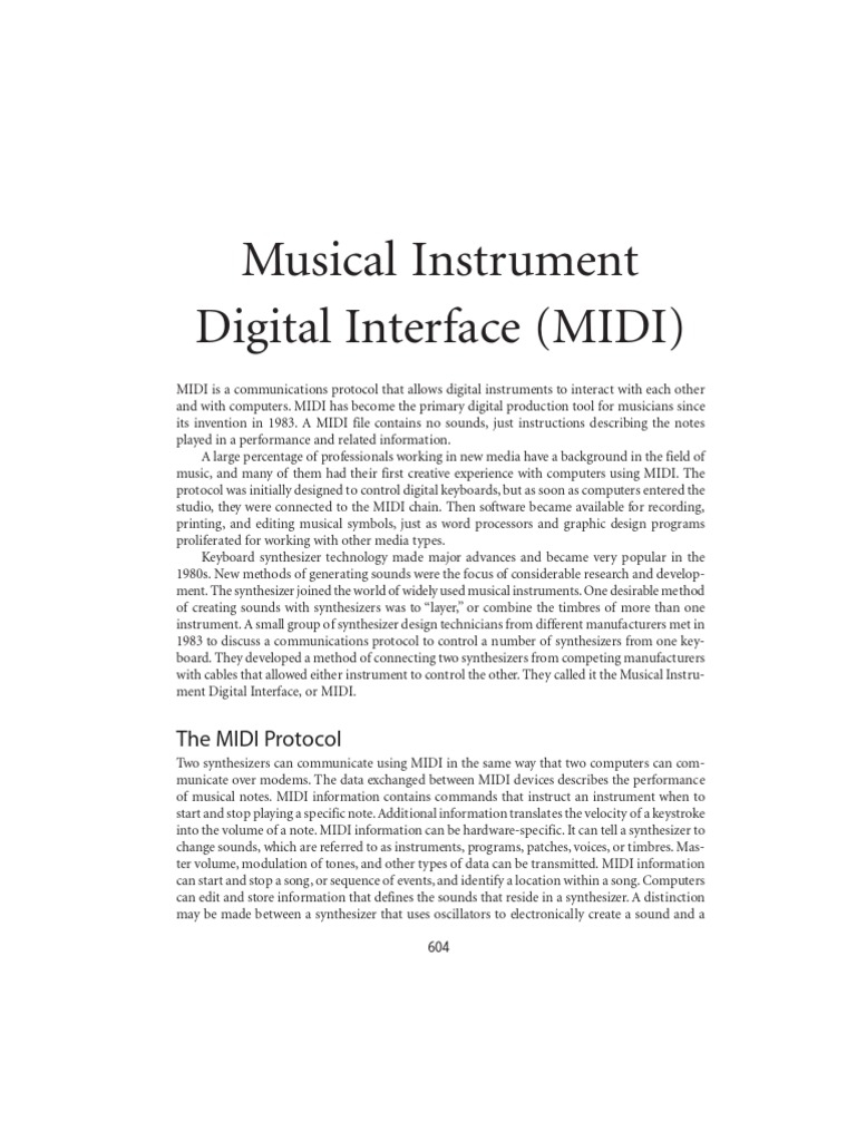 Musical Instrument Digital Interface (MIDI) | PDF | Synthesizer | Drum Kit