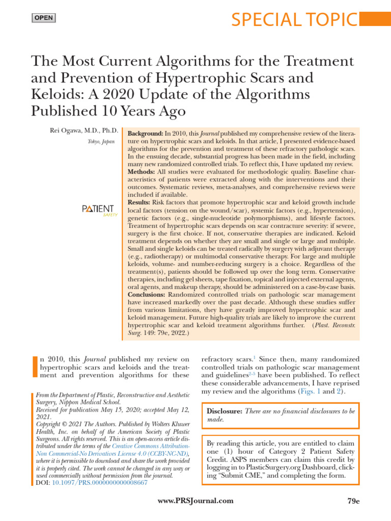The Most Current Algorithms For The Treatment And.39 | PDF | Scar ...