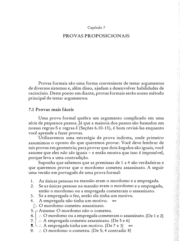 Gensler Introduo Lgica 2ed. - Cap. 7 Provas Proposicionais | PDF