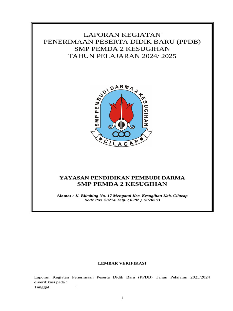 Laporan PPDB Sekolah 2025 2026 | PDF