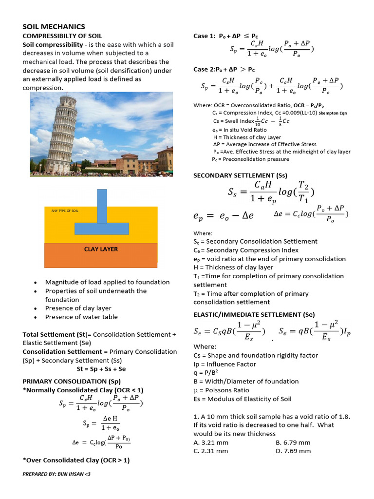 Compressibility Soil Mech | PDF | Applied And Interdisciplinary Physics ...