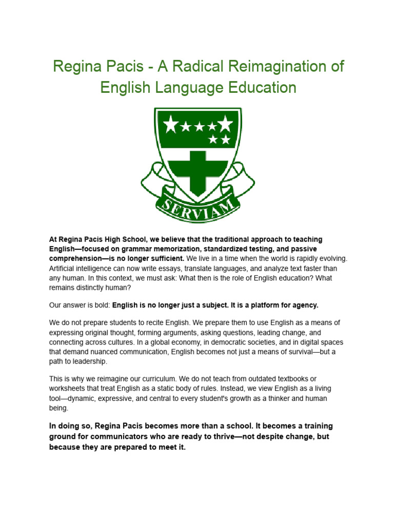 RPS English - A Radical Reimagination of English Education | PDF ...