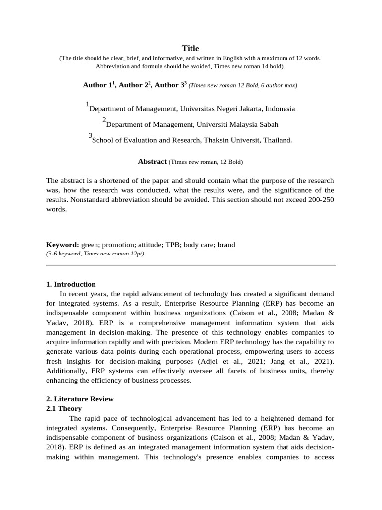 ICAMEBSS Full Paper Template | PDF | Data Analysis | Enterprise ...