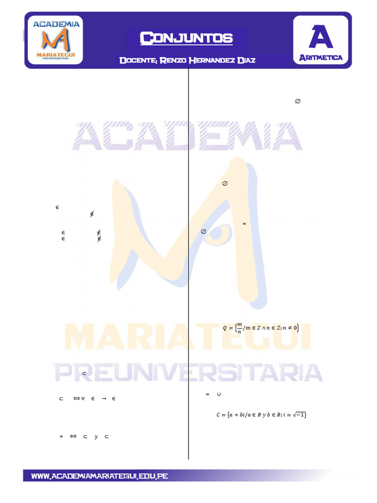 Teoría de Conjuntos: Conceptos y Ejercicios | PDF | Conjunto ...