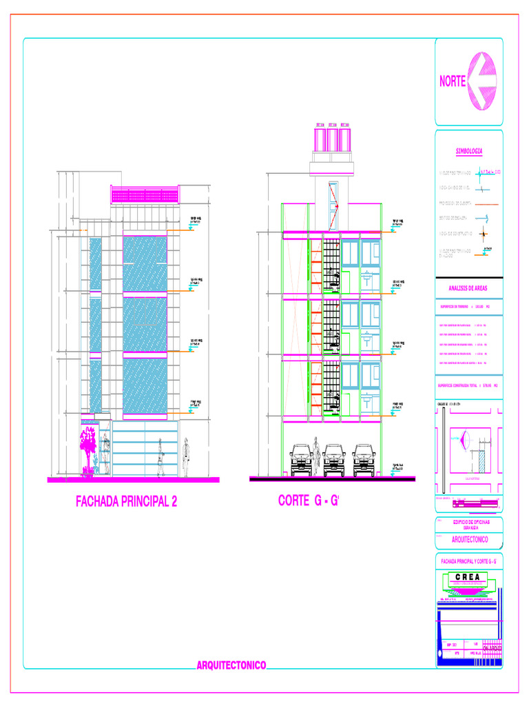 ARQ - Fachada y Corte - on.ARQ.03. Oficinass.-Model | PDF