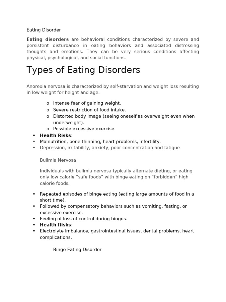 Eating Disorder | PDF