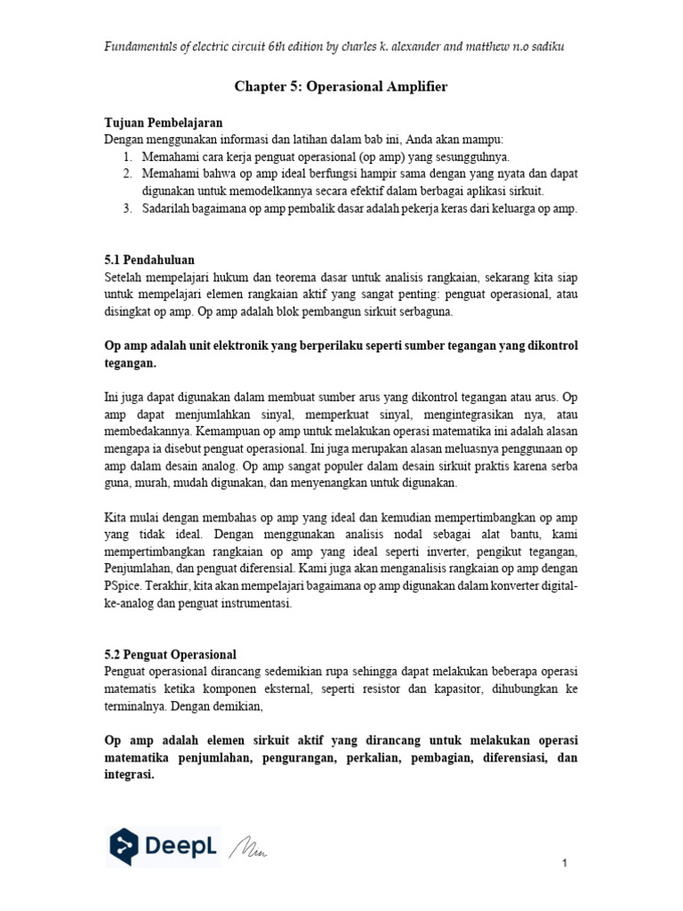 Translate Chapter 5 - Alexander Sadiku | PDF