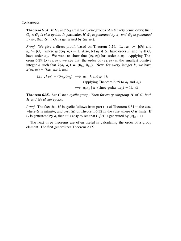 Cyclic Groups | PDF