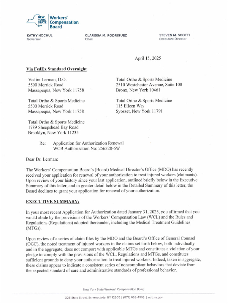 Read The State's Letter To Dr. Lerman | PDF