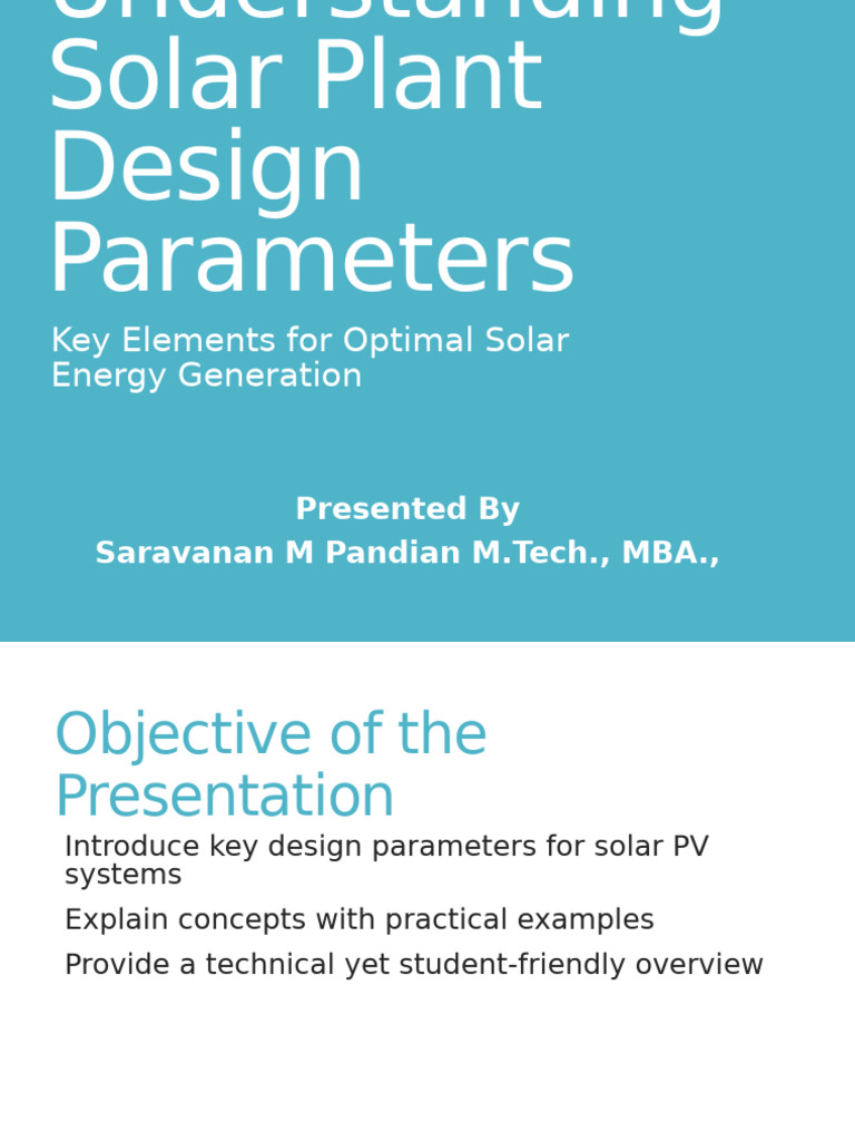 Key Solar Plant Design Parameters | PDF | Photovoltaics | Solar Power