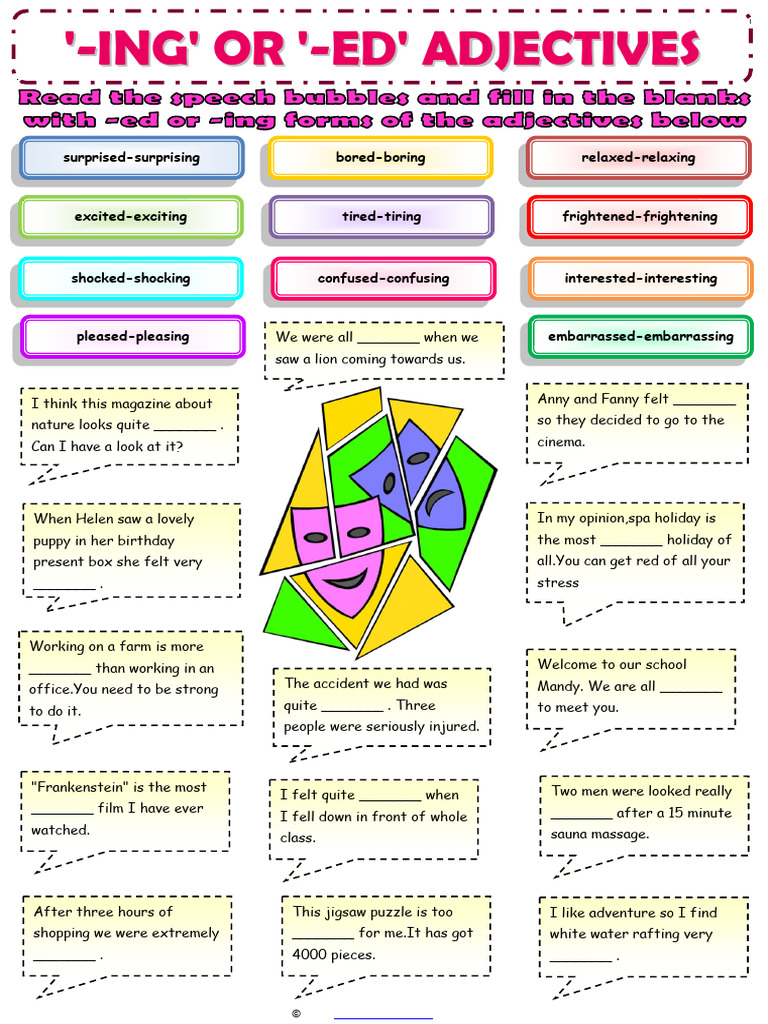 Ing-Ed Adjectives Worksheet | PDF