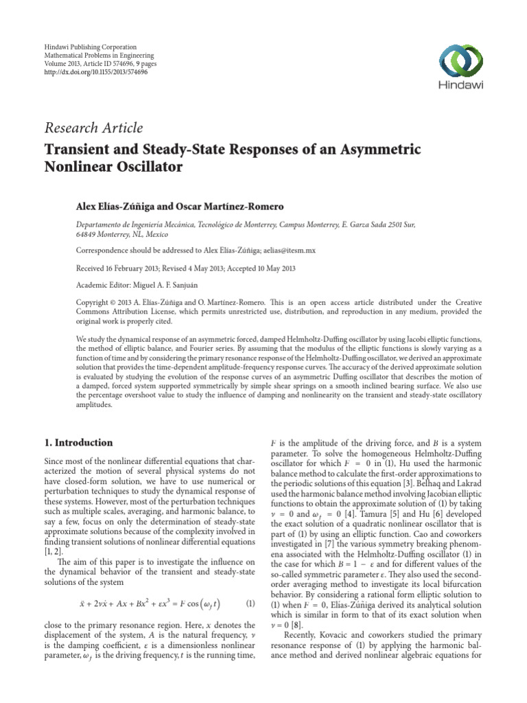 Transient and Steady-State Responses of An Asymmet | PDF | Damping ...