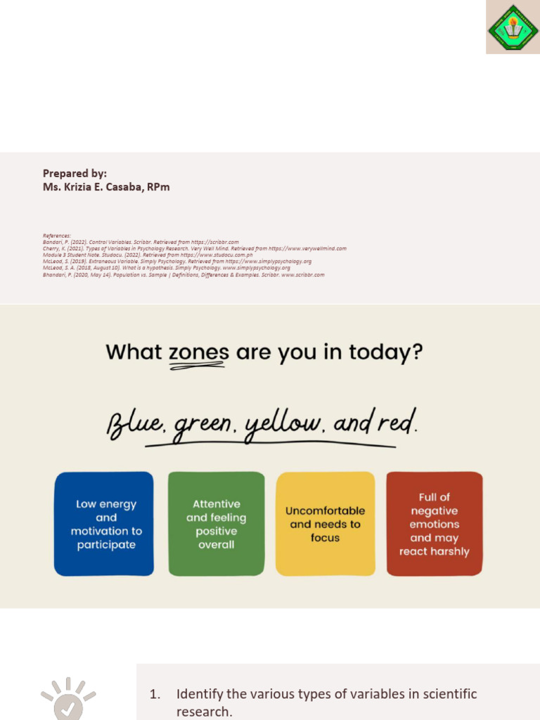 Lesson 9 - Scientific Research Methods in Psychology | PDF | Hypothesis ...