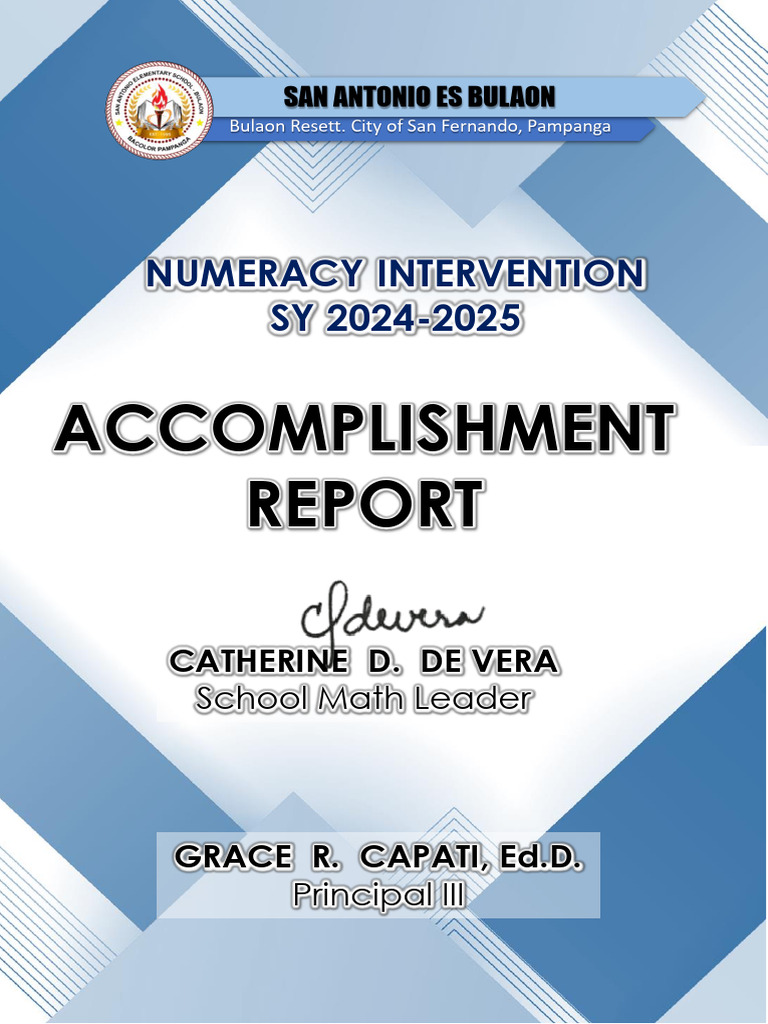 Numeracy Intervention Report SY 2024-2025 | PDF | Learning | Mathematics