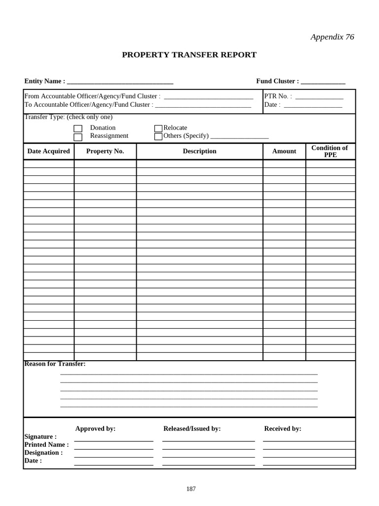 Appendix 76 - PTR | PDF