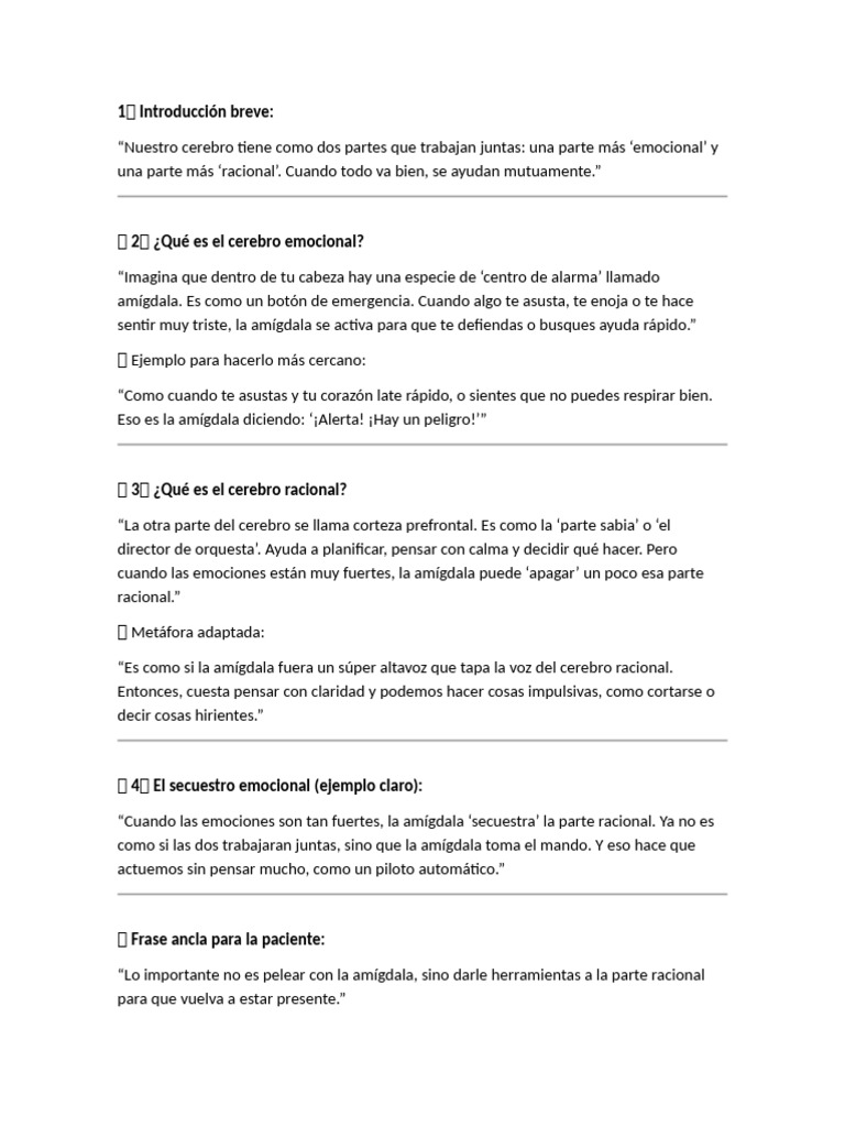 Metafora Cerebro Emocional y Cerebro Racional | PDF | Las emociones ...
