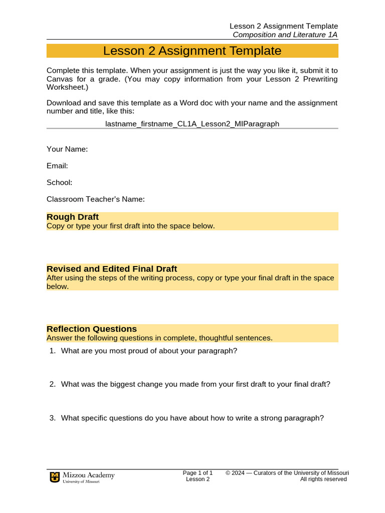 L2 Template CL1A | PDF