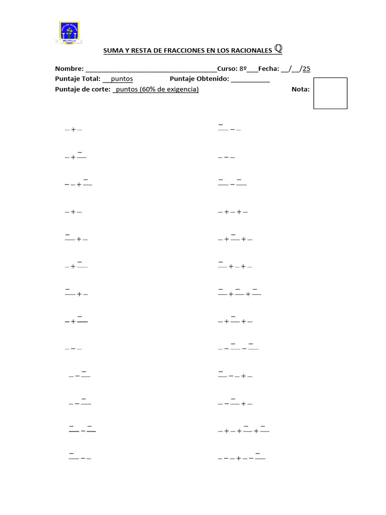 Sumas y Restas de Fracciones Racionales | PDF
