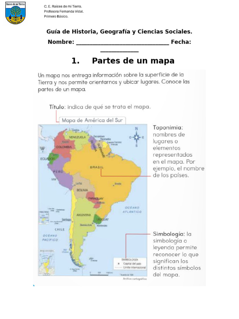 Guía de Historia - Partes Del Mapa - Territorio Chileno en El Mapa | PDF