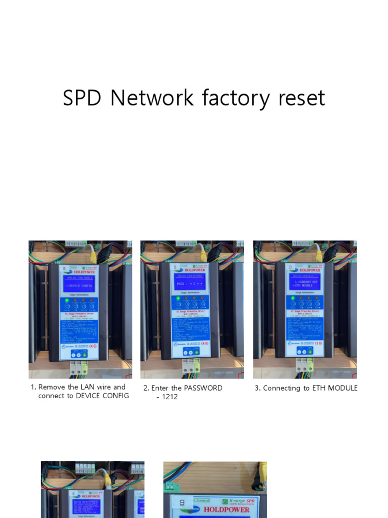SPD Network Factory Reset Guide | PDF