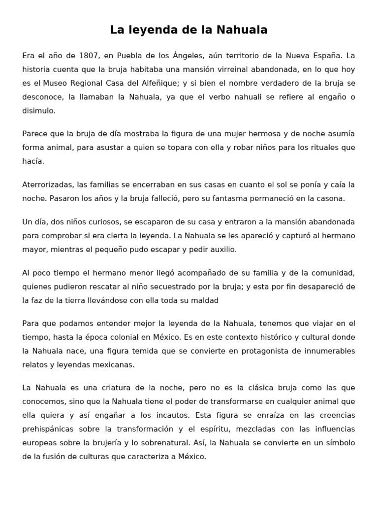 La Leyenda de La Nahuala | PDF